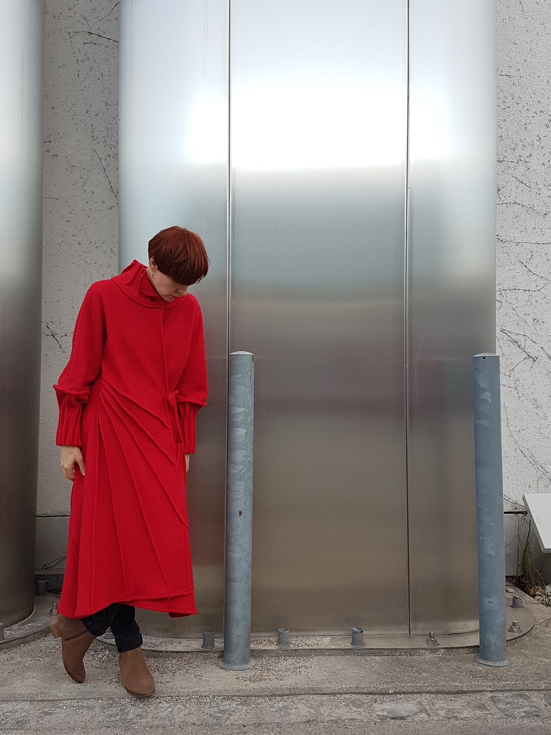 Red Boho Light Coat - Plus Size Bohemian Outerwear - Stylish Red Jacket ...