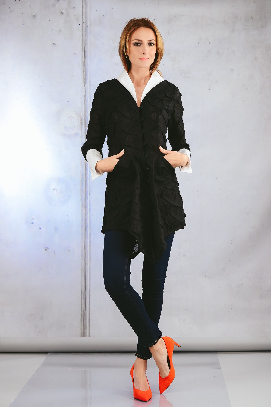 Black Long Jacket / Unique Romantic Jacket / Blazer for Womens / Dressy ...