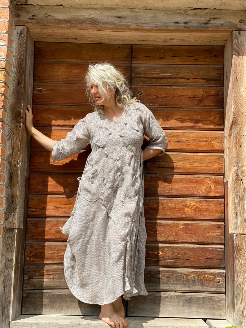 Unique Linen Dress Reversible Dress Evening Dress | Etsy
