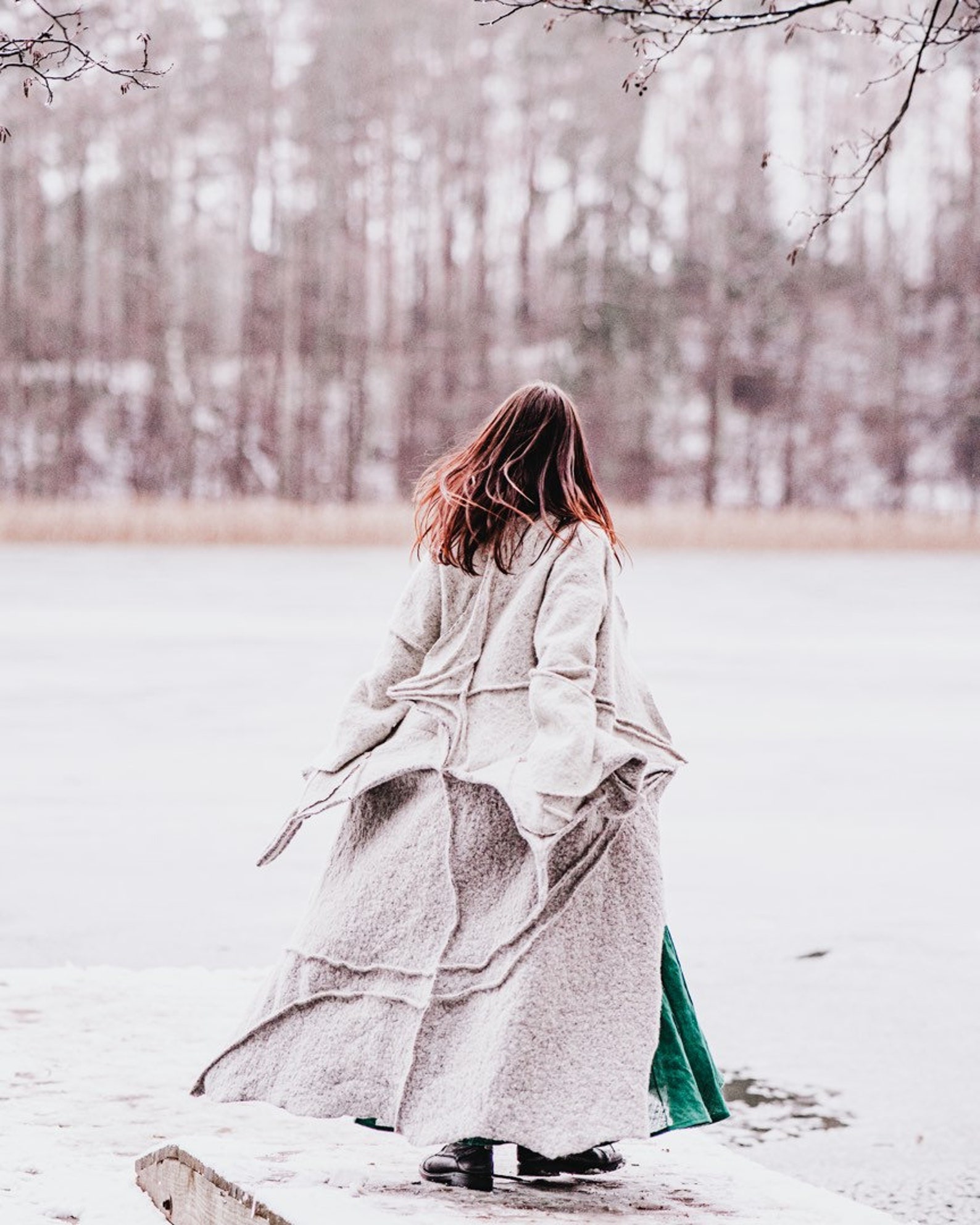 Historical Reversible Felt Wool Coat Jacket Long Handmade by | Etsy