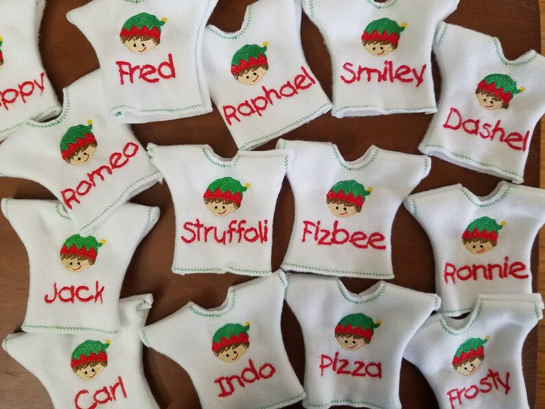 Elf Doll Shirt Personalized Embroidery With Name of Choice Elf - Etsy