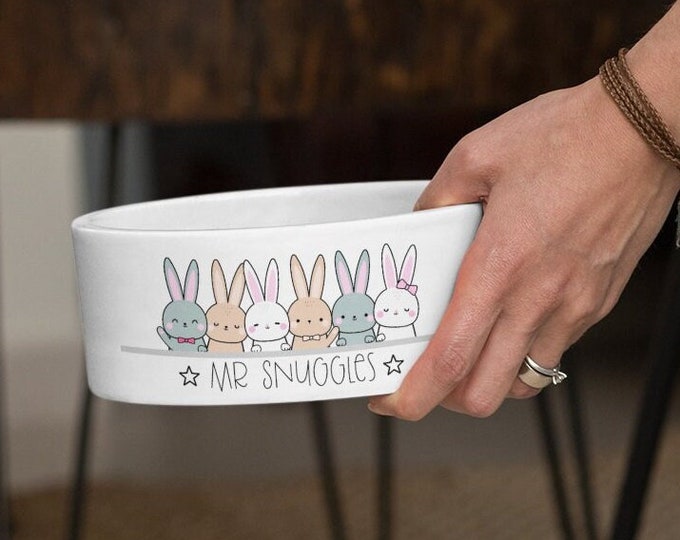 Personalised Rabbit Bowl | Rabbit Christmas Gift | New Rabbit Present ...