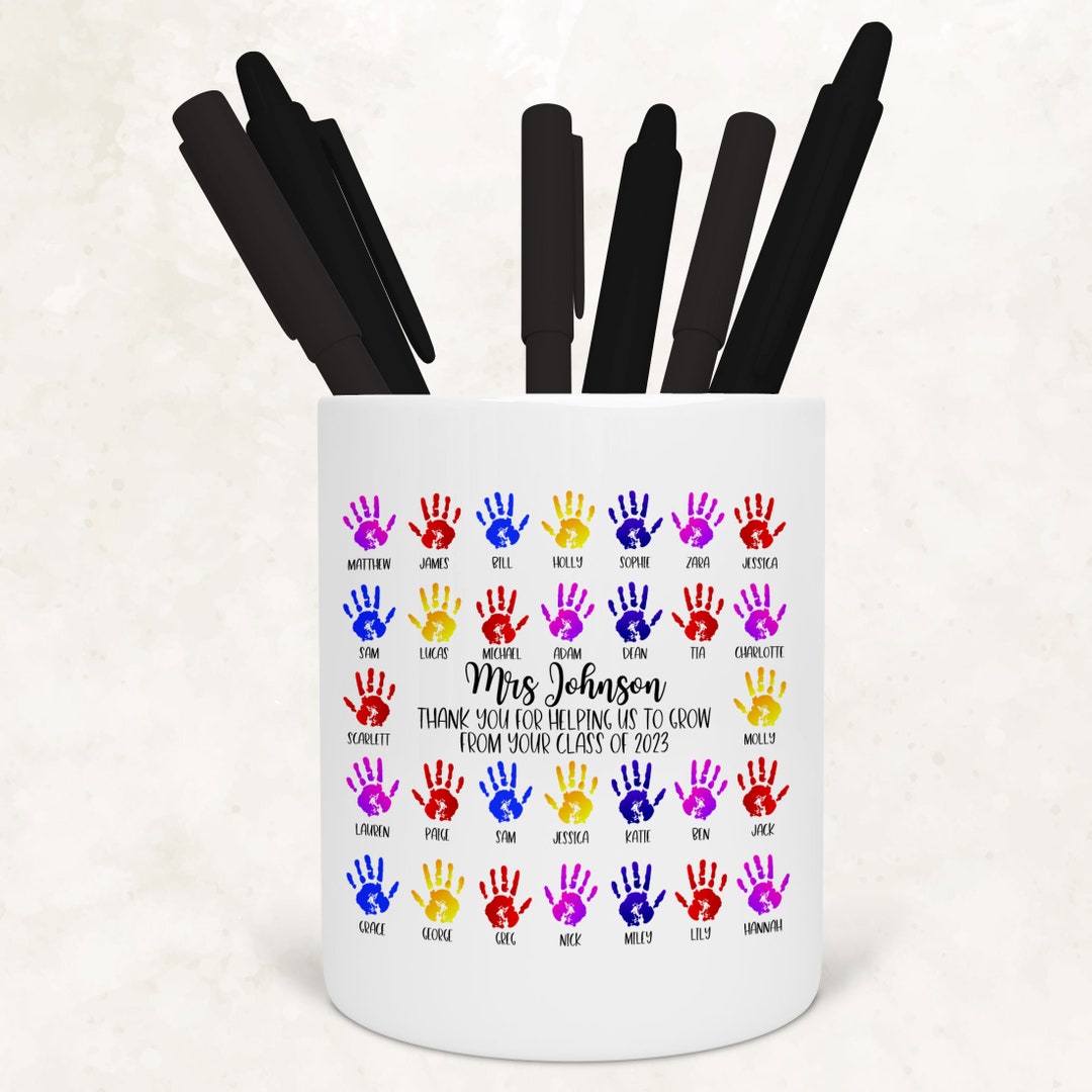 Teacher Pen Pot | Teacher Leaving Gift | Teacher Class Gift | Nursery ...