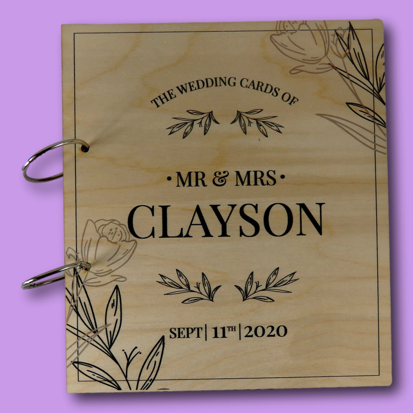 Floral Wedding Card Book Wedding Card Keepsake Personalised - Etsy