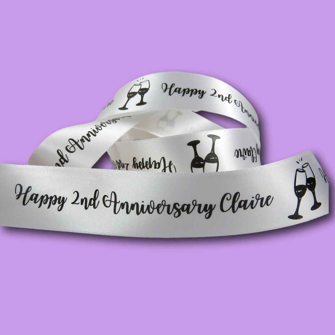 Personalised Wedding Anniversary Ribbon | 25mm Wedding Ribbon | Craft ...