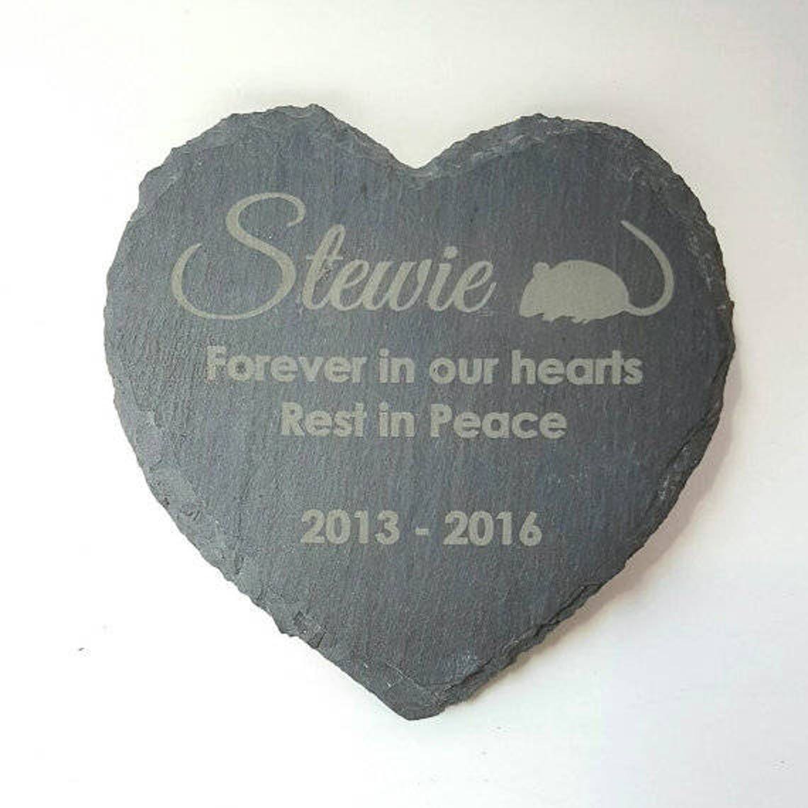 Personalised Engraved Heart Shape Natural Slate Pet Memorial - Etsy