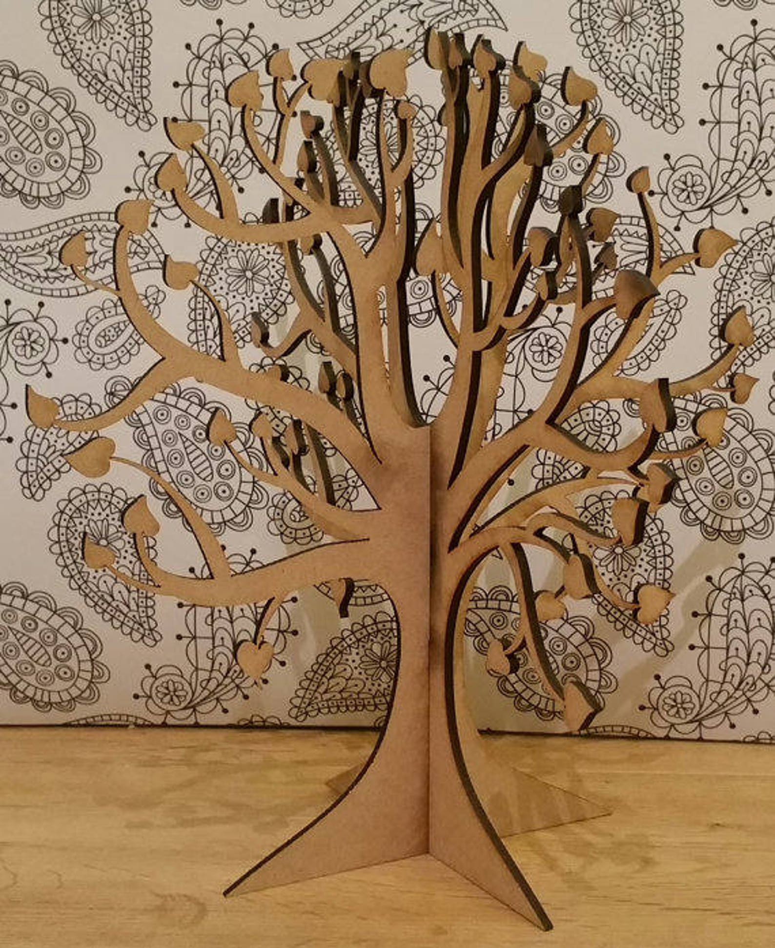 Schöne Lasercut Holz freistehend 3D Baum mit Blättern | Etsy