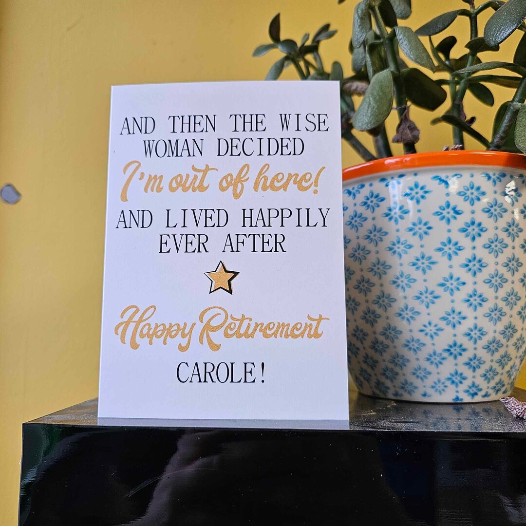 Personalised Retirement Card Job Leavers She Lived Happily Ever After ...