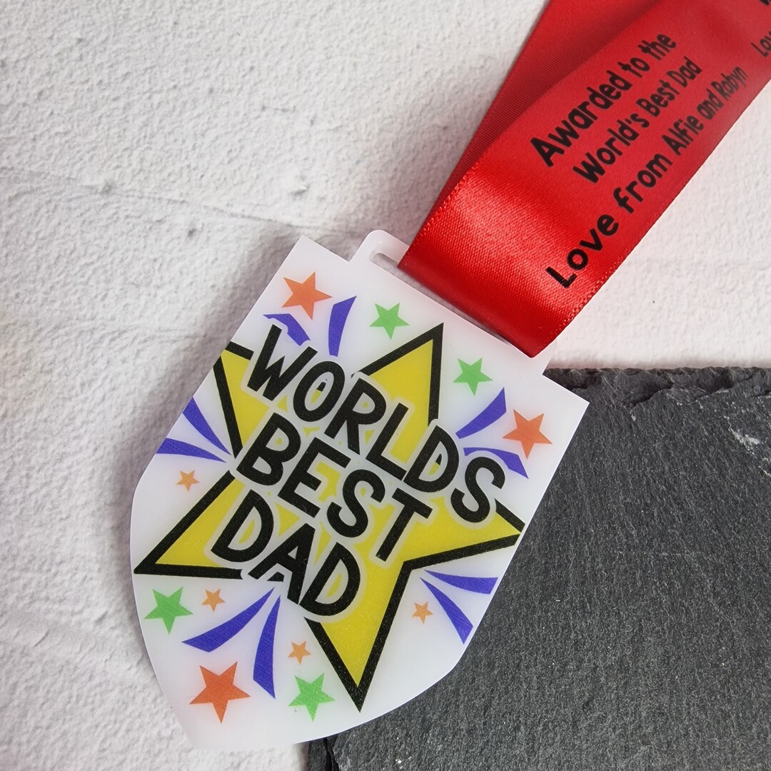 World's Best Dad Medal Personalised Medal Fathers Day - Etsy