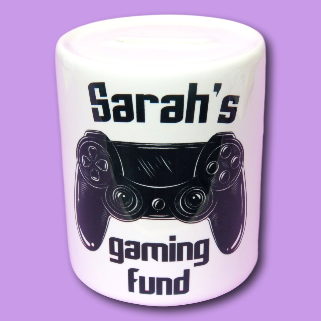 Gaming Fund Money Box | Personalised Savings Pot | Gamer Money Box ...