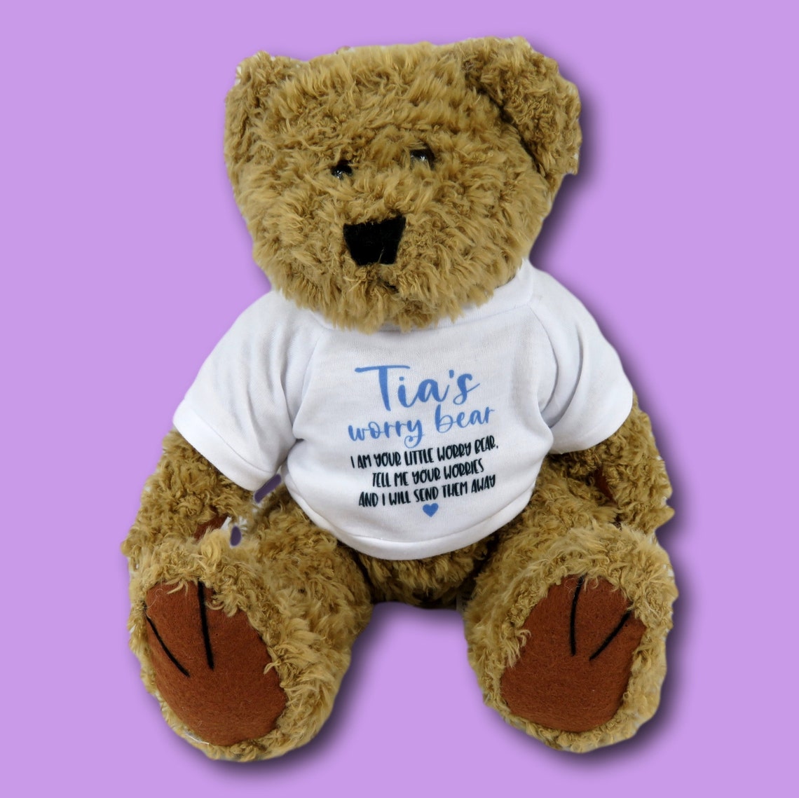 Personalised Worry Teddy Bear Anxiety Worry Toy Gift for - Etsy UK