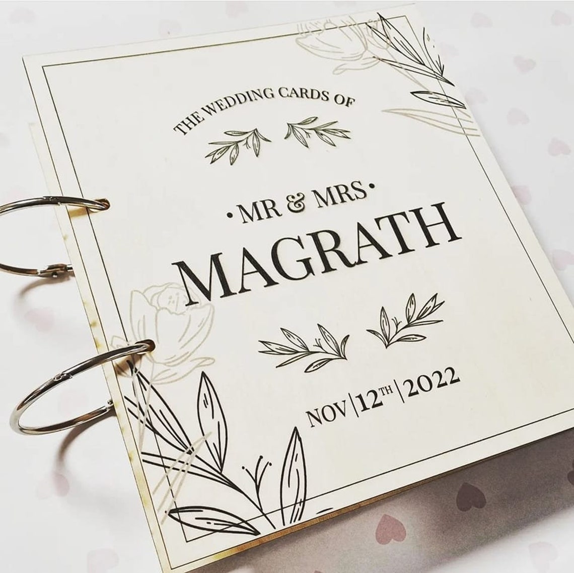 Floral Wedding Card Book Wedding Card Keepsake Personalised - Etsy