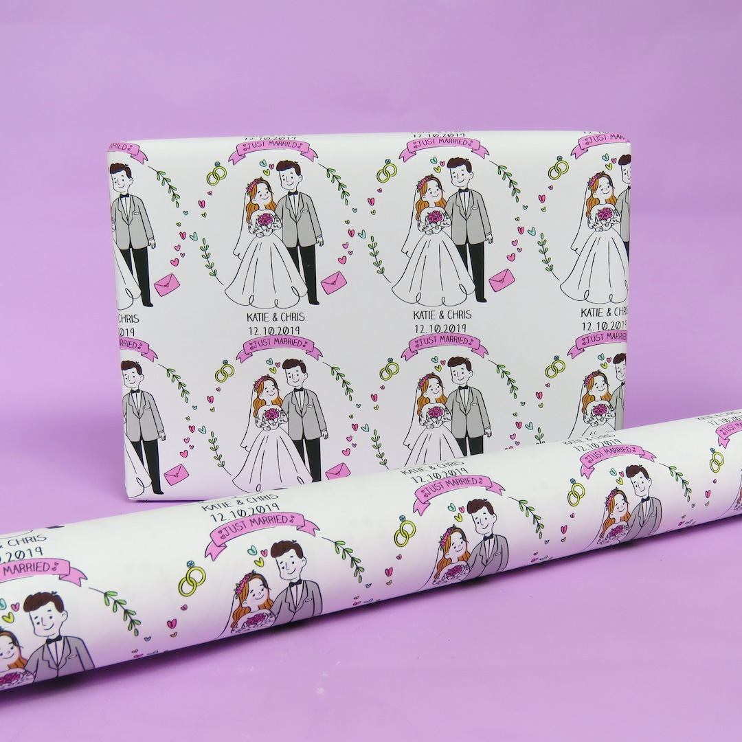Wedding Wrapping Paper Wedding Gift Wrap Personalised Wrap Wrapping ...