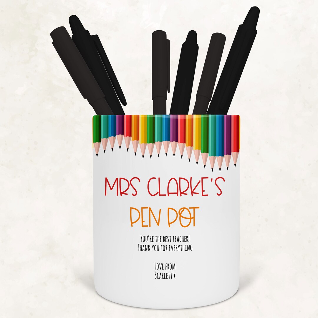 Pencil Design | Teacher Pen Pot | Personalised Pencil Pot | Thank You ...