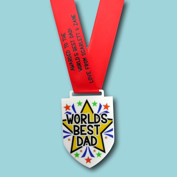 World's Best Dad Medal Personalised Medal Fathers Day - Etsy