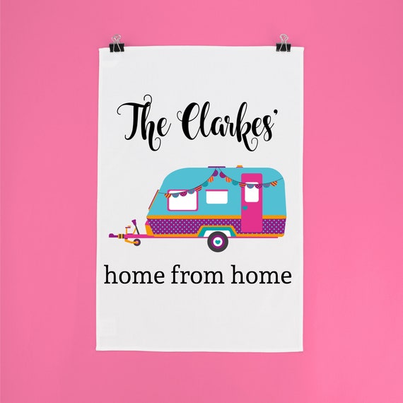 Personalised Caravan Tea Towel Home From Home Kitchen Gift 2nd | Etsy UK