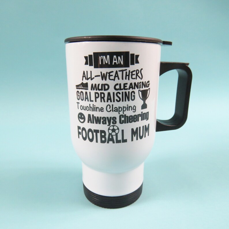 Football mum travel mug mum gift football mom Funny Slogan | Etsy