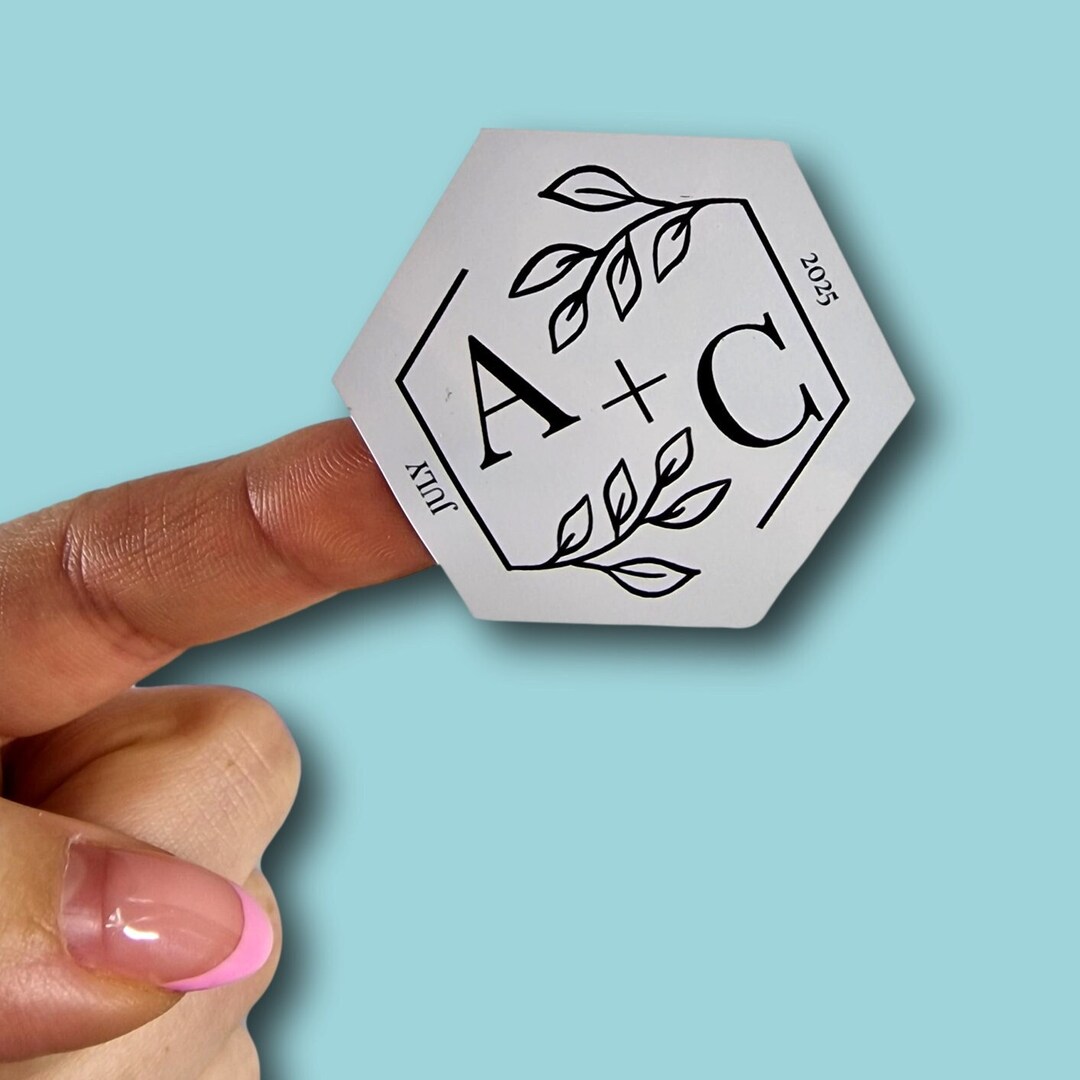 Personalised Hexagonal Envelope Seal Wedding Invitation Stickers ...