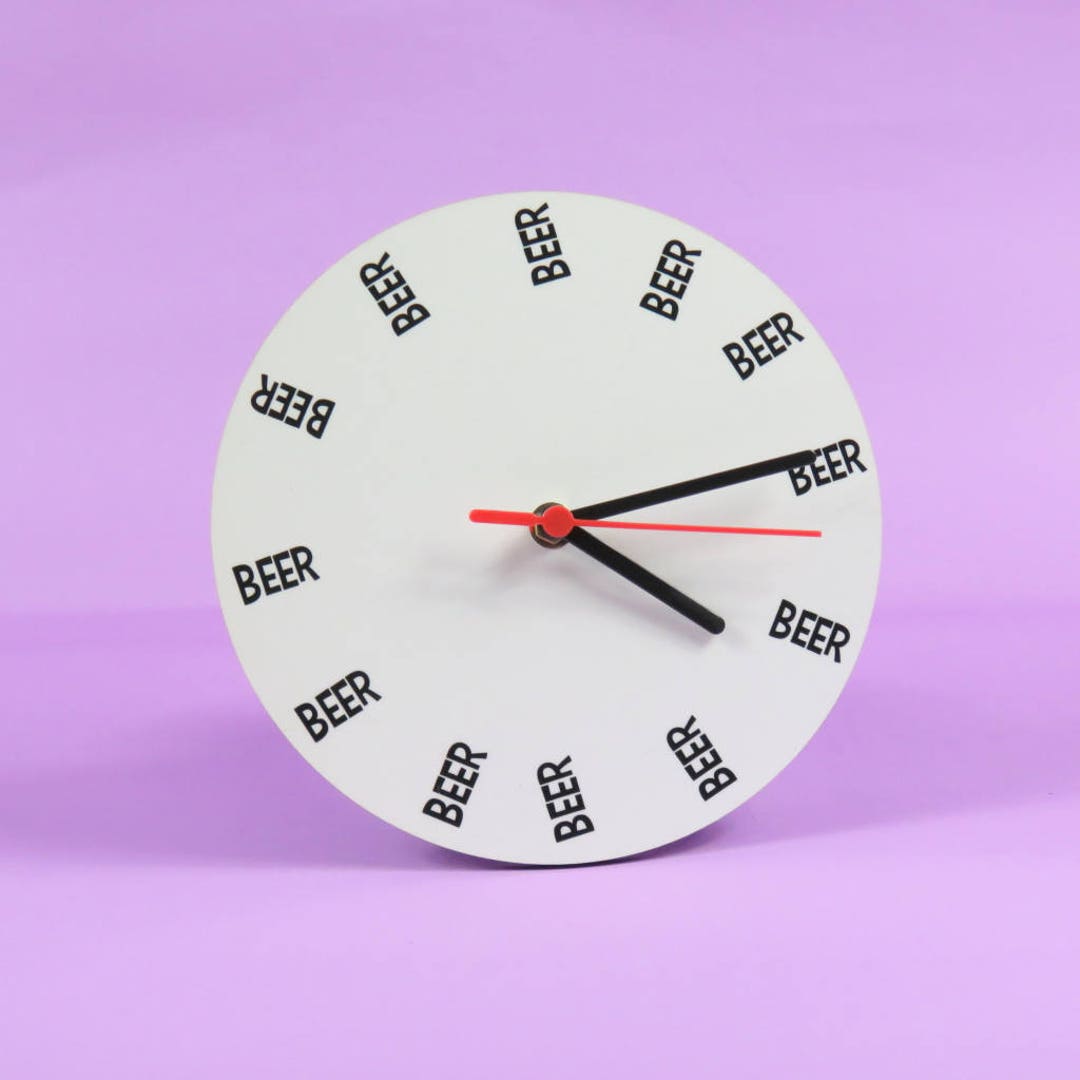 Beer O'clock Beer Clock Alcohol Decor Alcohol Lover Gift Unique Wall ...