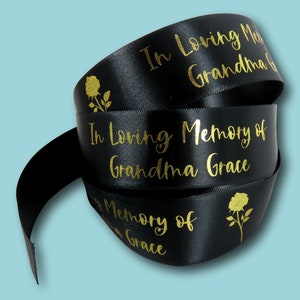 Personalised 25mm Remembrance Ribbon | Funeral Ribbon | Printed Ribbon ...