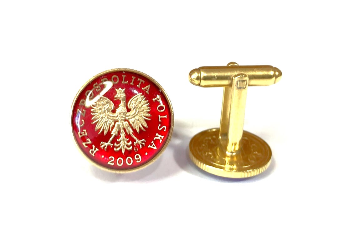 Gold Polish Eagle Cufflinks: Enamel Bird Jewelry, Red Polska Design - Etsy