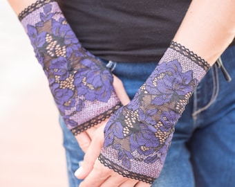 Purple Lace Gloves - Etsy