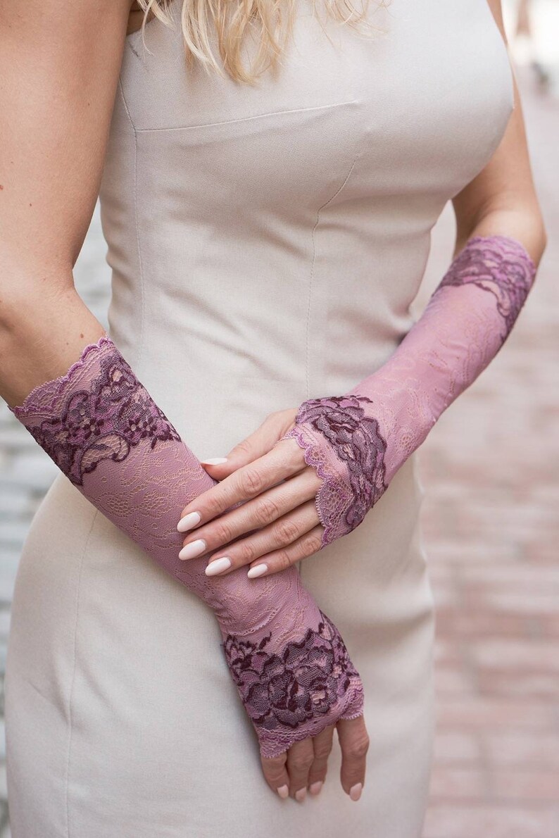 Great Long Glove Rose Lace Fingerless Gloves | Etsy