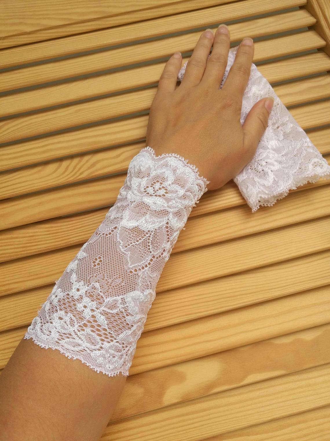 White Lace Wrist Cuffs for Every Day Wedding Wrist Warmers | Etsy