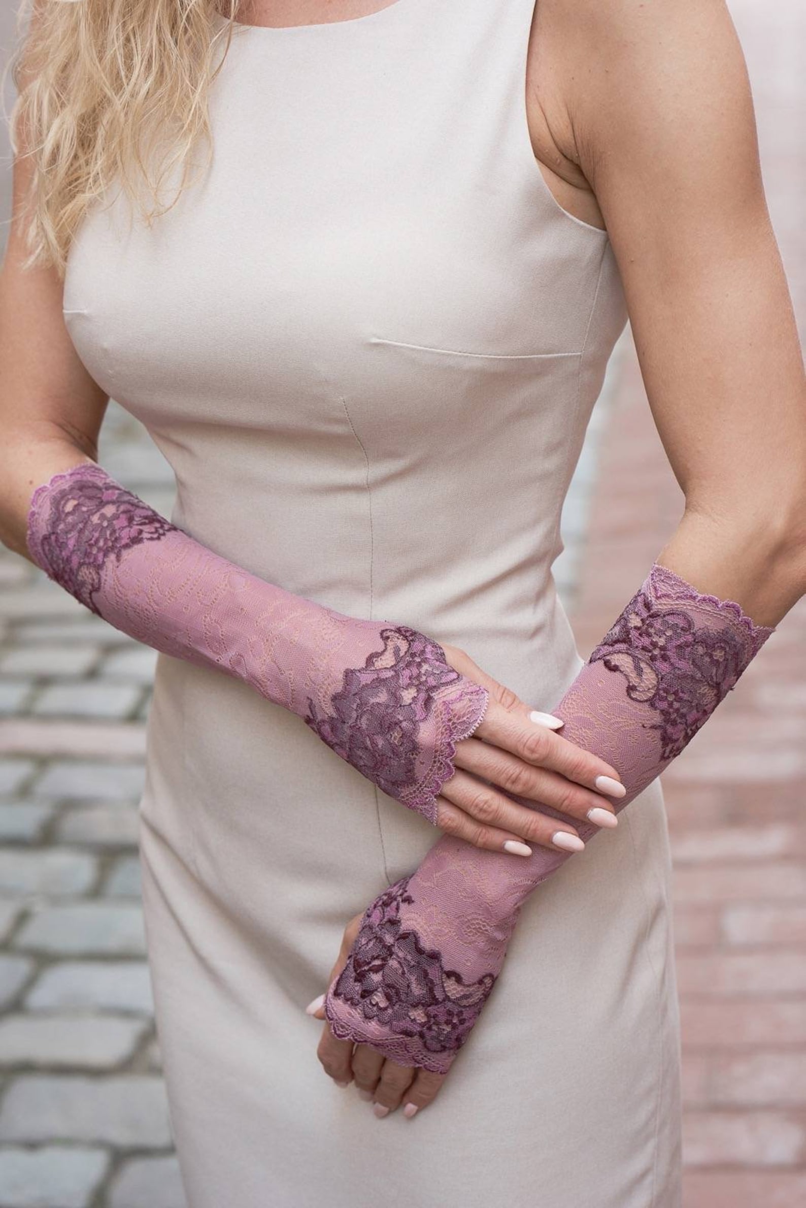 Great Long Glove Rose Lace Fingerless Gloves - Etsy