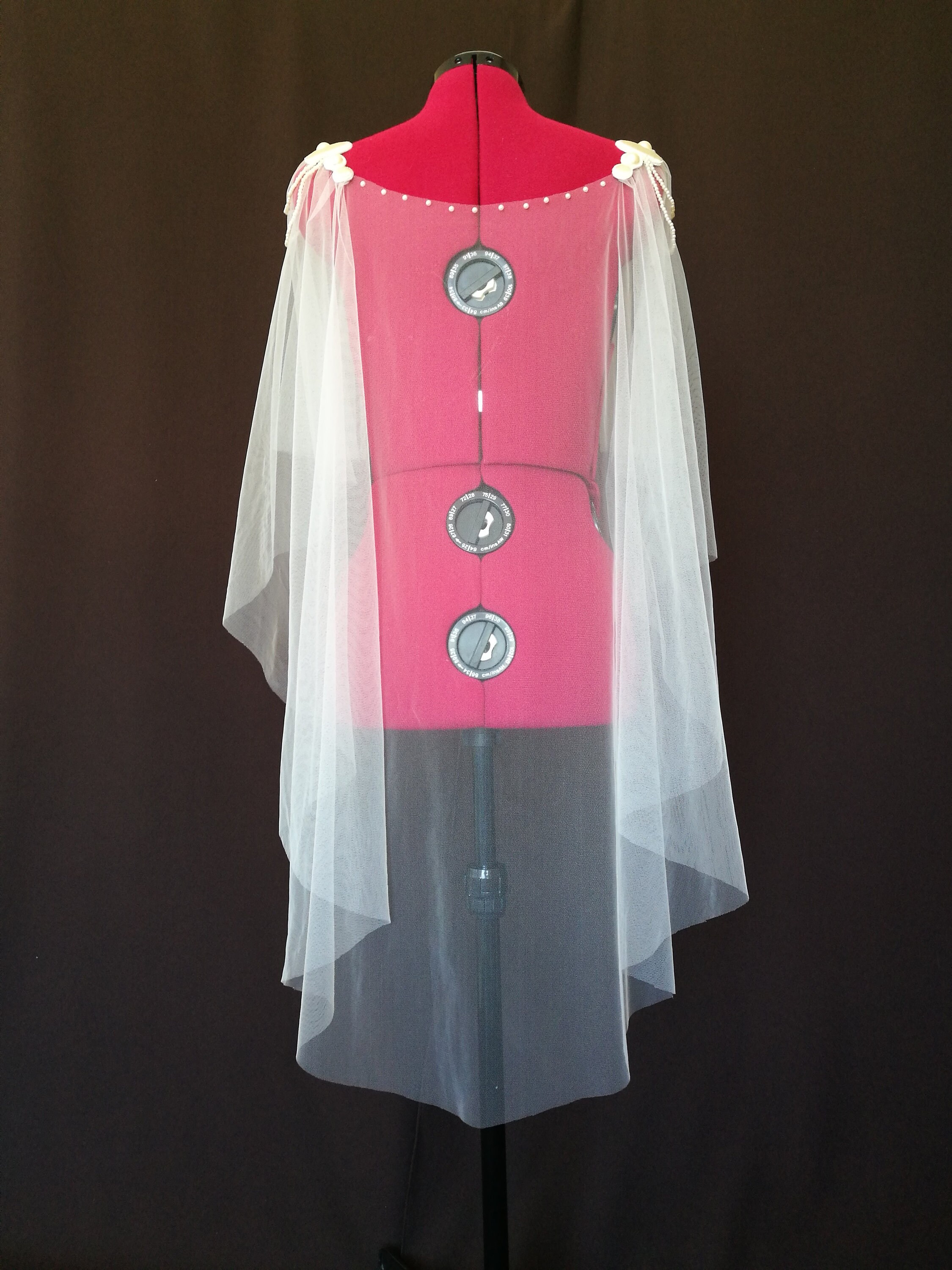 Pearl Tulle Cape Wedding Cape Pearl Beaded Tulle Bridal | Etsy UK