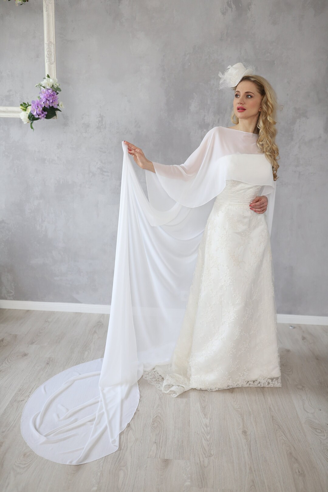 Bridal Cape, Back 98\78\70.8 " ( 2,5 M / 2 M / 1,8 M ) - Etsy