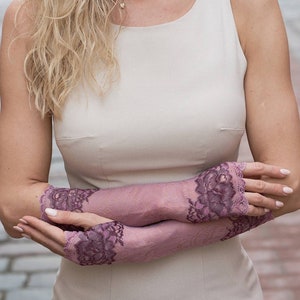 Great Long Glove , Rose Lace Fingerless Gloves - Etsy
