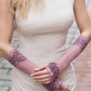 Great Long Glove , Rose Lace Fingerless Gloves - Etsy