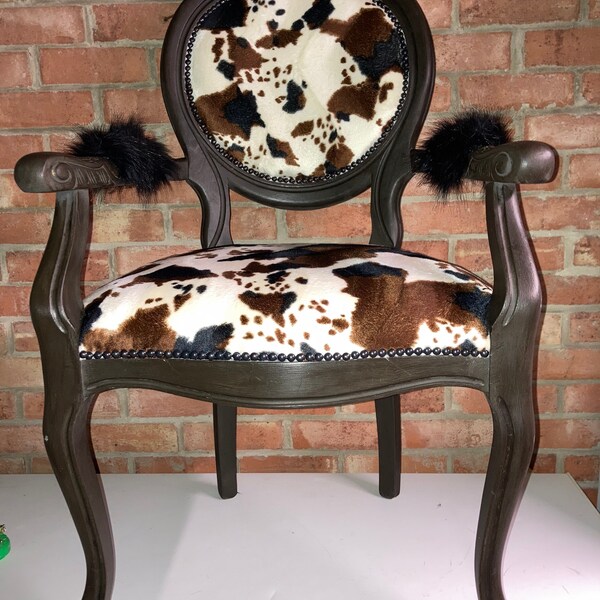 Cow Print Chair - Etsy UK