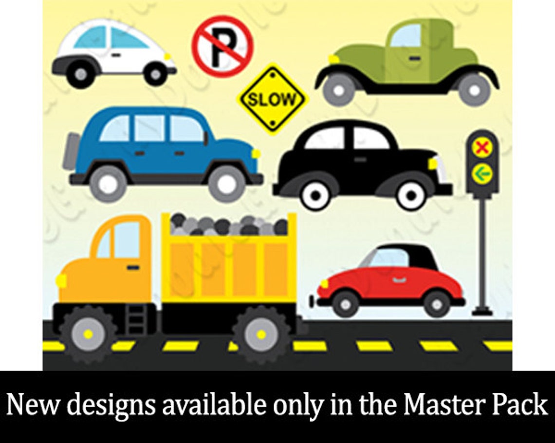 Cars Master Pack - 45 Items - Sedan, Truck, Stoplight, Bulldozer, Taxi ...
