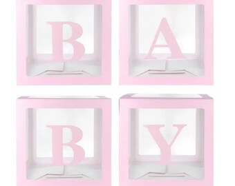 Transparent 'BABY' Balloon Boxes 4 Pack | Etsy Australia
