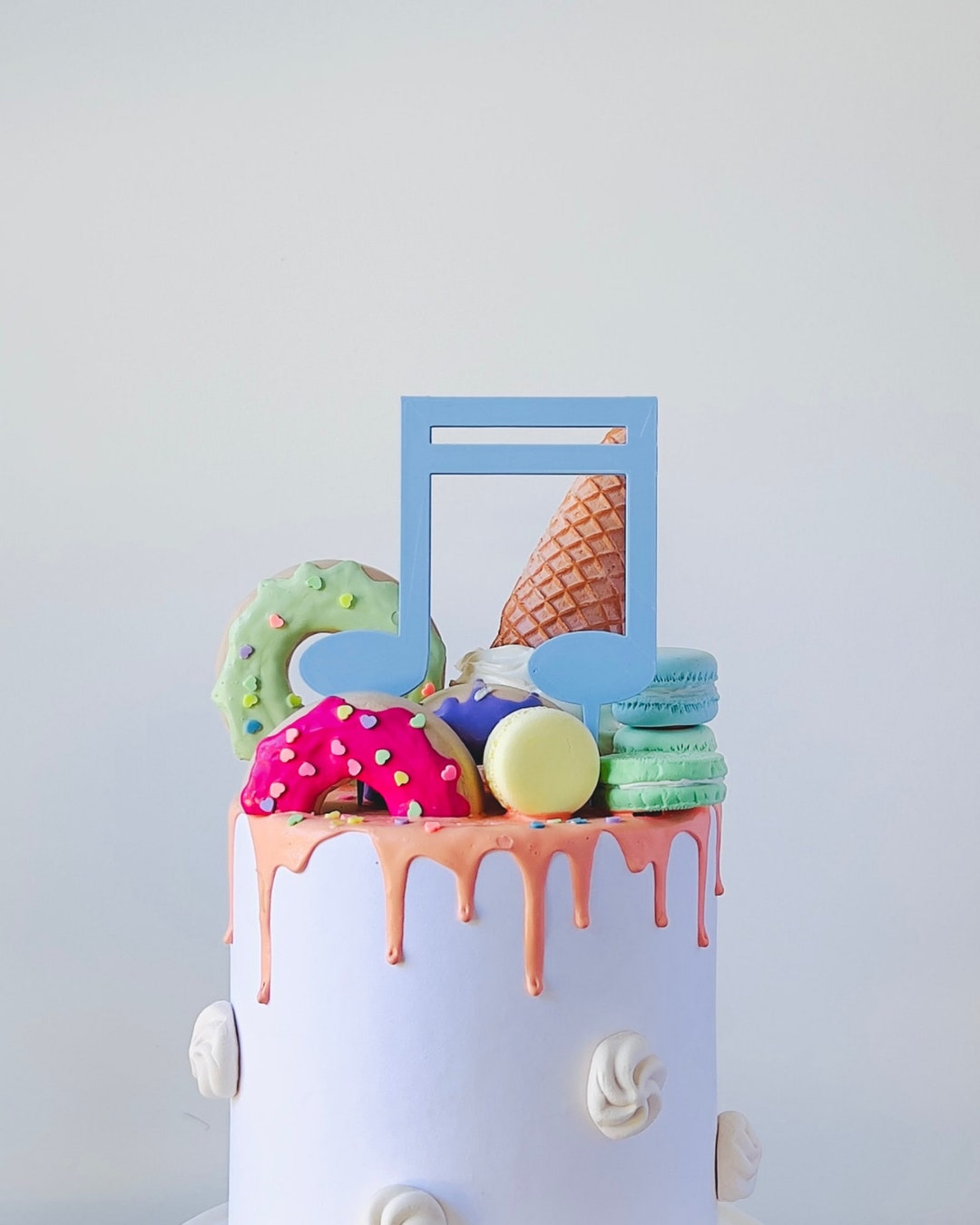 Music Note Cake Topper, Custom Color Party Decoration, Birthday ...