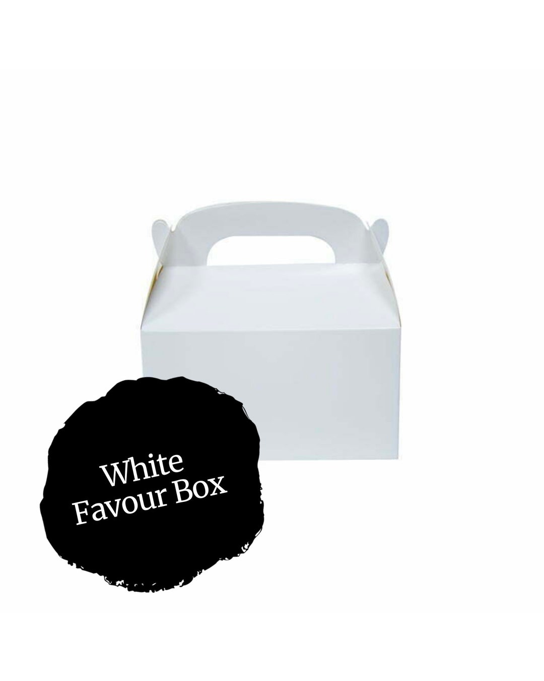 White Treat Boxes With Handle | 6 Pack | Favour Box | Gift Lolly Treat ...