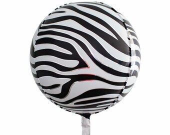 43 Jungle Zebra Mylar Balloon Foil Helium OR Air-fill Balloons Birthday ...