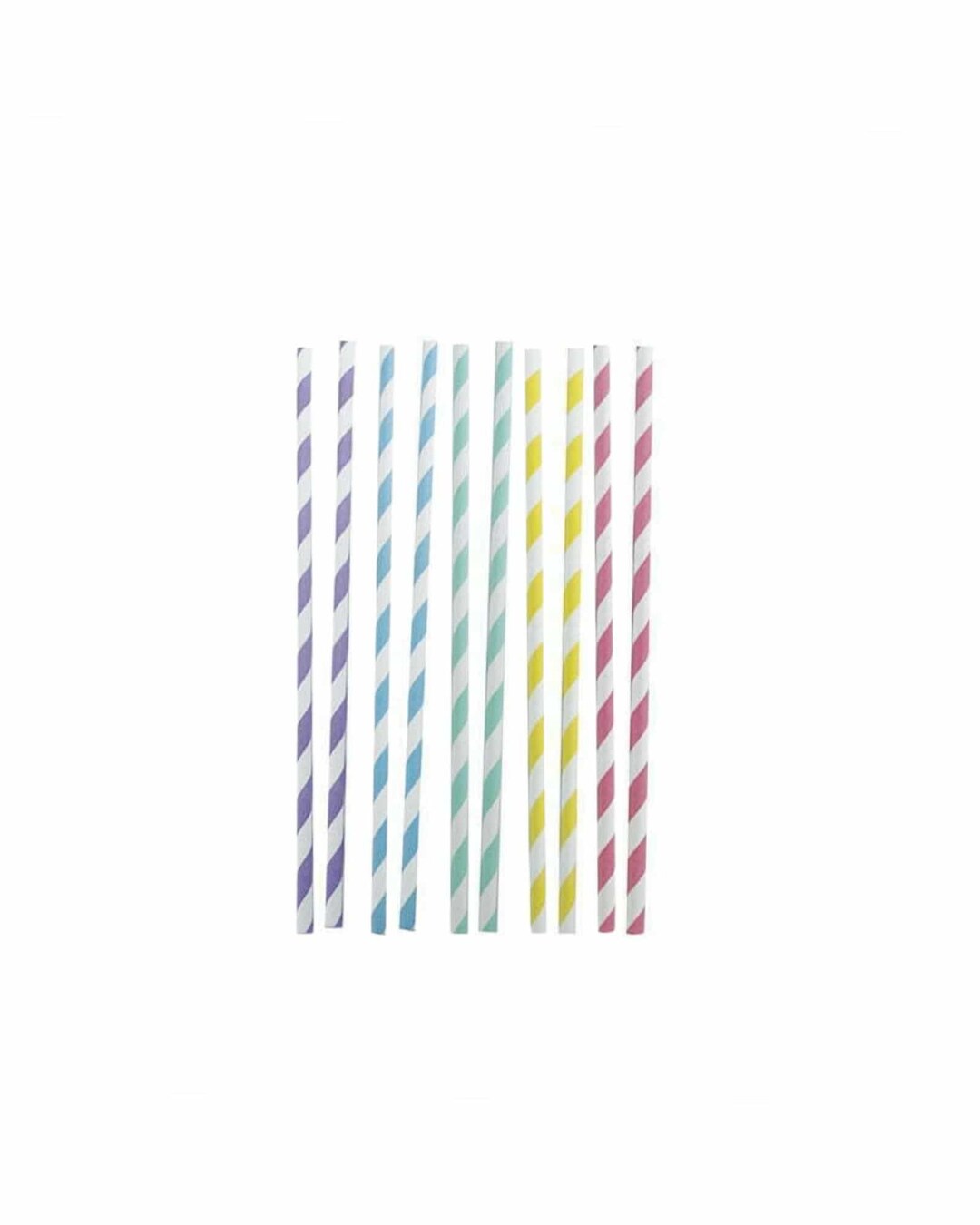 Pastel Rainbow Paper Straws | 50 Pack | Disposable Beverage Party ...