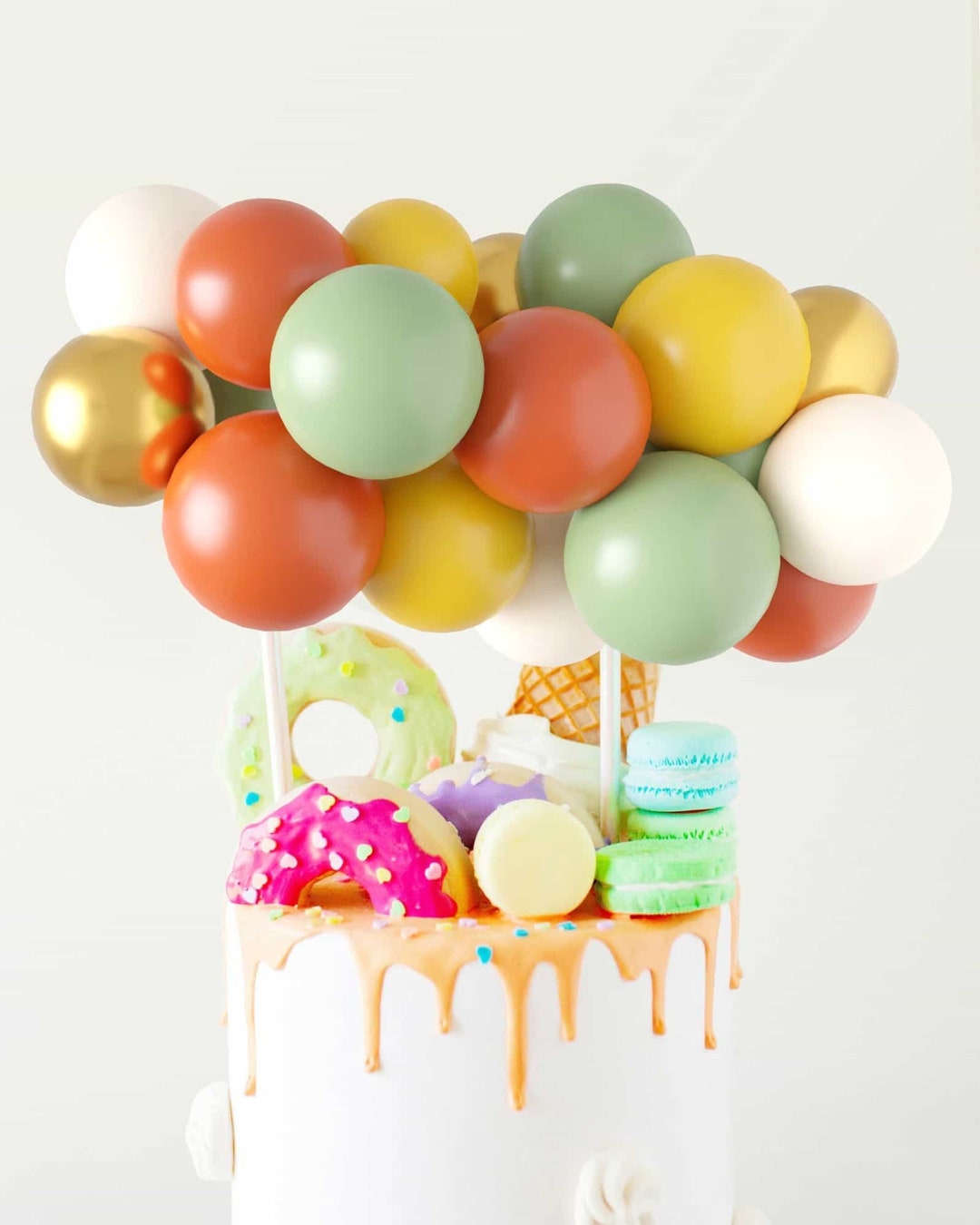 Savannah Sunrise Balloon Cake Topper, DIY Mini Balloon Garland Kit ...