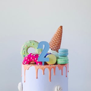Number 2 Cake Topper custom Colour Party Decorations Celebration ...