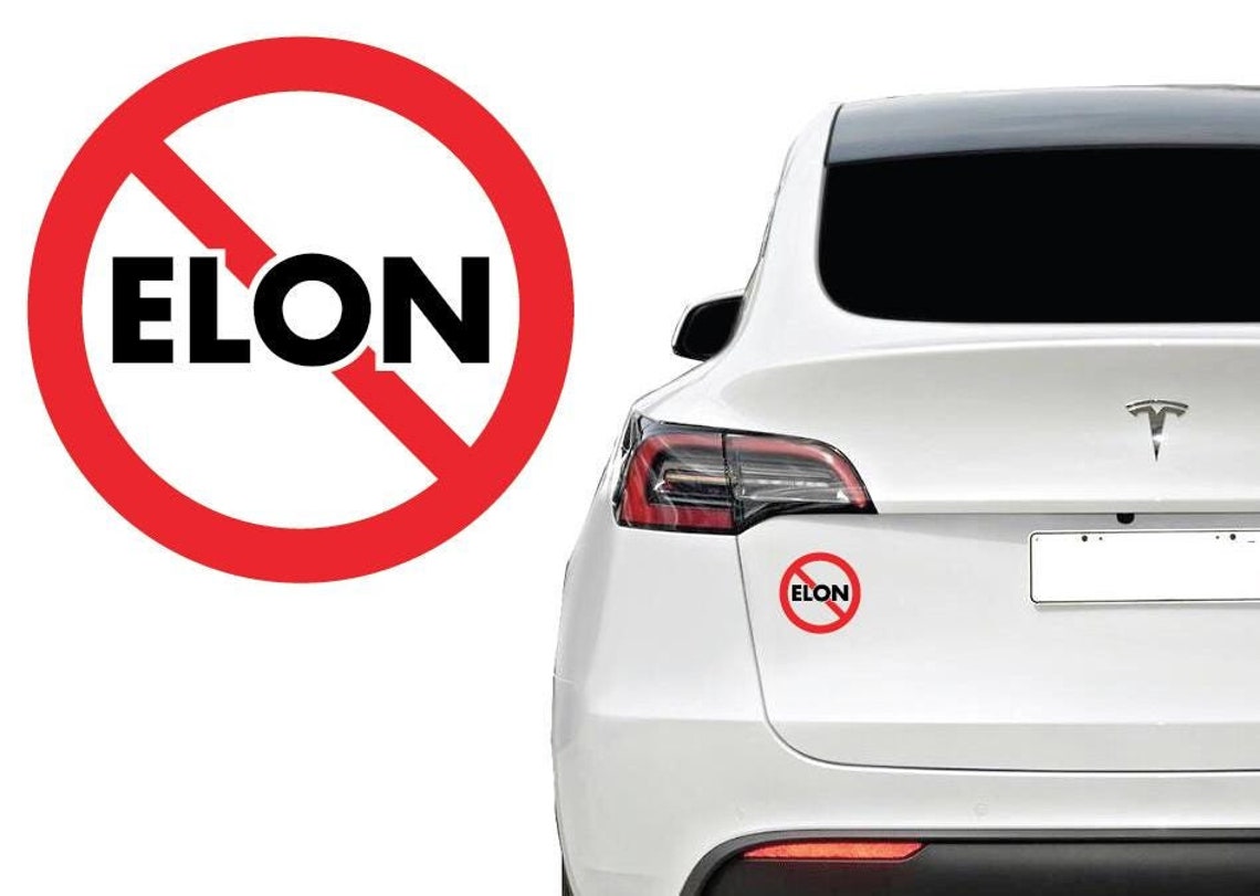 Anti Elon Musk Tesla Car Decal Bumper Sticker - Etsy