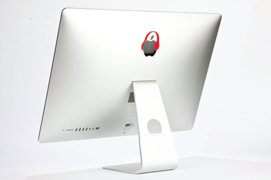 Red Headphones Imac Decal Sticker. - Etsy