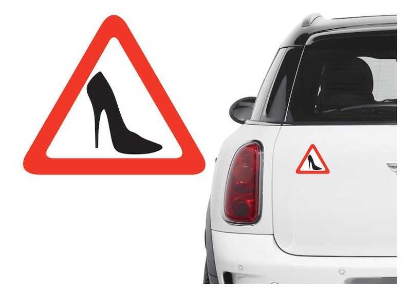 Woman Driver High Heels Danger Funny Car Decal Bumper Sticker - Etsy
