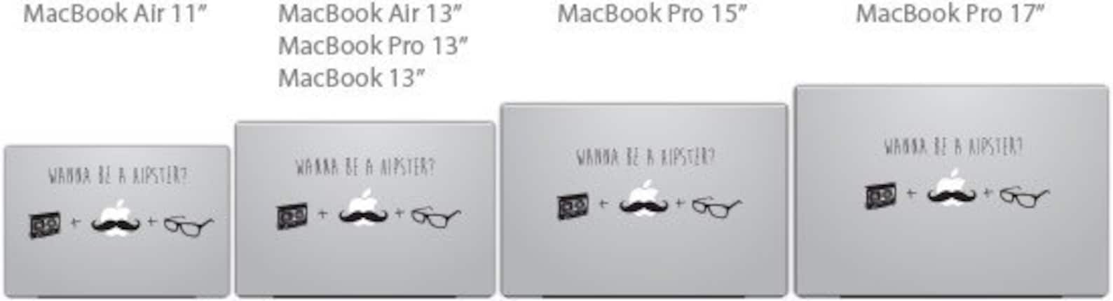 Wanna Be a Hipster MacBook Decal Sticker, Fits All Sizes. - Etsy