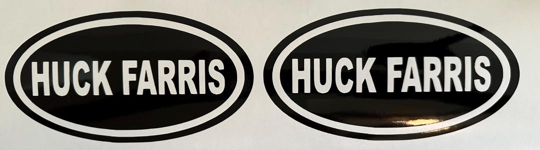Pair of Huck Farris Vinyl Graphic Decal Car Truck Window Sticker Funny ...