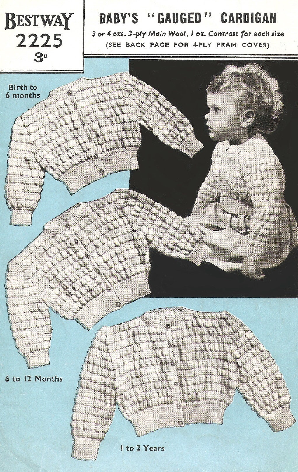 Bestway 2225 Baby’s “gauged” Cardigan and Pram Rug - Etsy