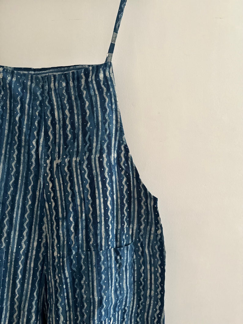 Custom Made Jumpsuit in Indian Print, Hand Block Printed Dungary ...