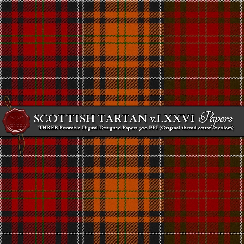 Digital Printable Scottish Tartan Plaid: Highland Clan Wemyss, Clan ...